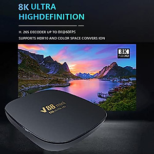 Lanyazet 1 Set Mini Smart TV Box Android 12 Allwinner H3 Core 2.4G WiFi 8K Set Top Box 8GB+128GB Media Player US Plug