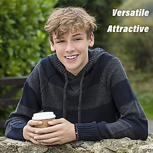 THEMEROL Easter Basket Stuffers for Teens Boys Gifts Ideas Teenage Kids Beaded Bracelets 13 Year Old Birthday To Son Grandson Confirmation Unique Boyfriend Graduation Christmas Day Stocking Valentines