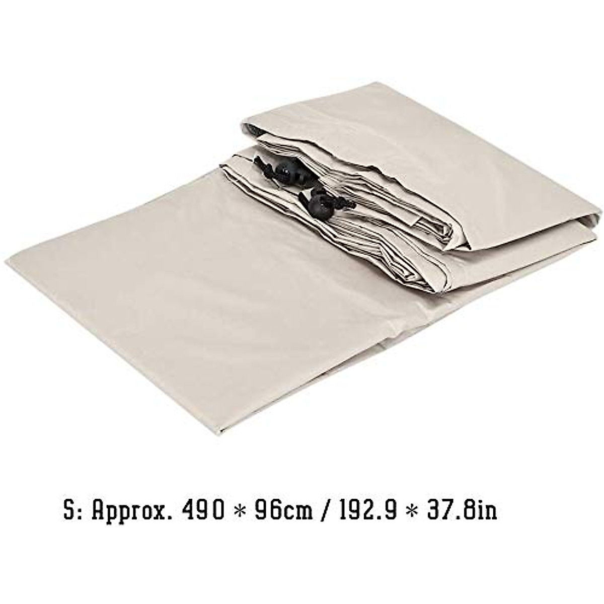 Wifehelper Swimming Pool Cover, Waterproof Beige Open Air Swimming Pool Roll Cover Protector Ground Swimming Pools Cover for Outdoor Heavy Duty Garden(S：490 x 96cm / 192.9 x 37.8in)