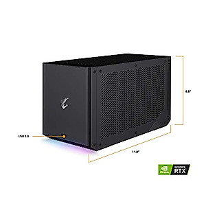 GIGABYTE AORUS RTX 3080 Gaming Box (REV2.0) eGPU, WATERFORCE All-in-One Cooling System, LHR, Thunderbolt 3, GV-N3080IXEB-10GD REV2.0 External Graphics Card