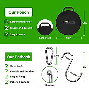 iPower 6-Layer Herb Drying Rack Hanging Mesh 2ft Collapsible Net Dryer with U-Shape Zippers, Pothook, Carabiner and Carrying Bag, 2 Packs