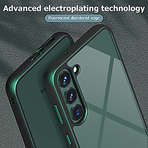 MATEPROX Compatible with Samsung Galaxy S23+ Case, Clear Thin Slim Crystal Transparent Shockproof Bumper Cover for Samsung S 23 Plus 5G (2023)-Pine Green