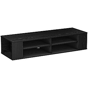 South Shore City Wall Mounted Media Audio/Video Console, Black Oak