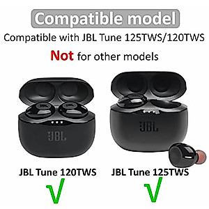 IiEXCEL Strap Ear Tips Kit Compatible with JBL Tune 120TWS / 125TWS, Anti-Lost Soft Silicone Lanyard Neck Rope Cord Lease Gel Eartips Skin Accessories Compatible with JBL Tune 125TWS / 120TWS - Black