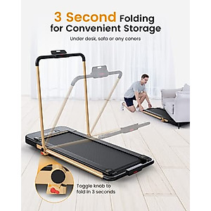 UREVO 2 in 1 Under Desk Treadmill, 2.5HP Folding Electric Treadmill Walking Jogging Machine for Home Office