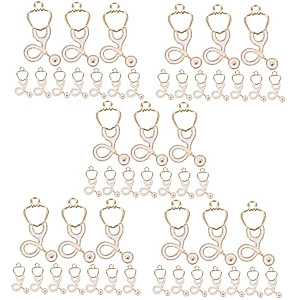 GALPADA 50 Pcs Nurse Pendant Stethoscope Charms Decorative Bracelet Pendants Nurse Dangle Charms DIY Jewelry Pendants Charms for Bracelets Making Jewelry Charms Necklace Pendant