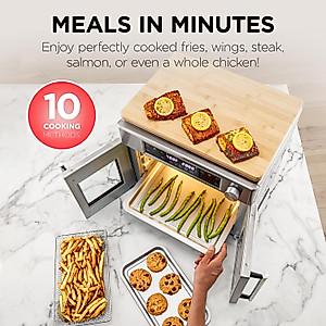 Dual Zone Air Fryer French Door Oven - 32 Qt Convection Toaster Combo - 10-in-1 Multifunction Up to 450° - 1800W - Temperature Control, Timer - Stainless Steel – Dehydrate, Broil, Bake, Roast, Ferment