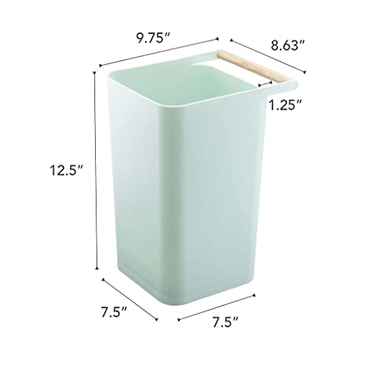 Yamazaki Home Como Plastic | Trash Can, One Size, Blue