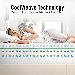 Martha Stewart SleepComplete Full Mattress in a Box, Medium-Firm Triple-Action Cooling Gel Memory Foam Mattress, Removable Coolweave Jacquard Cover, 12", White