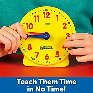 Learning Resources Big Time Student Clock, Teaching & Demonstration Clock, Develops Time and Early Math Skills, Ages 5+, Clock for Learning, 12 Hour,Back to School Gifts