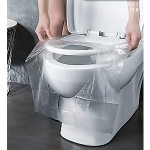 50 Pack Toilet Seat Covers Disposable,Plastic Toilet Seat Cover Waterproof and Non Slip Individually Wrapped for Travel Perfect for Potty Training Ideal for Kids Potty Training and Adult