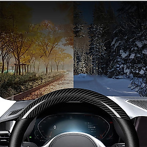 Custom fit for Infiniti Cars, Carbon Fiber Steering Wheel Cover, Steering Wheel Accessories for Infiniti All Models, Elastic, Anti-Slip, Sport Style (BlackBlack, for -Infiniti)