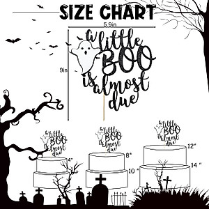 Halloween Baby Shower Decorations - Our Little Boo is Almost Due Cake Topper, October Baby Shower Decor, Fall Baby Shower Banner, Autumn Baby Shower (a little boo is almost due CT)