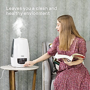 VIVOSUN Cool Mist Humidifier, 6L Quiet Ultrasonic Humidifier for Bedroom (Customized Humidity, Remote Control, Sleep Mode & Auto Shut Off, 360° Nozzle) White