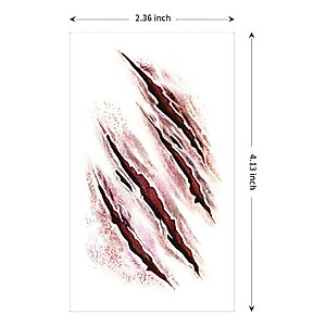 140 PCS Halloween Zombie Makeup, Halloween Fake Scars Horror Fake Bloody Wound Temporary Zombie Tattoos for Women Men Kids Halloween Party Cosplay