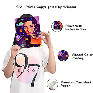 97 Decor Groovy Classroom Decor Aesthetic Pictures - Hippy Room Decor, Hippie Wall Decor, 70s Retro Wall Art Prints, Funky Flower Boho Groovy Posters for Nursery Bedroom Decorations (8x10 UNFRAMED)