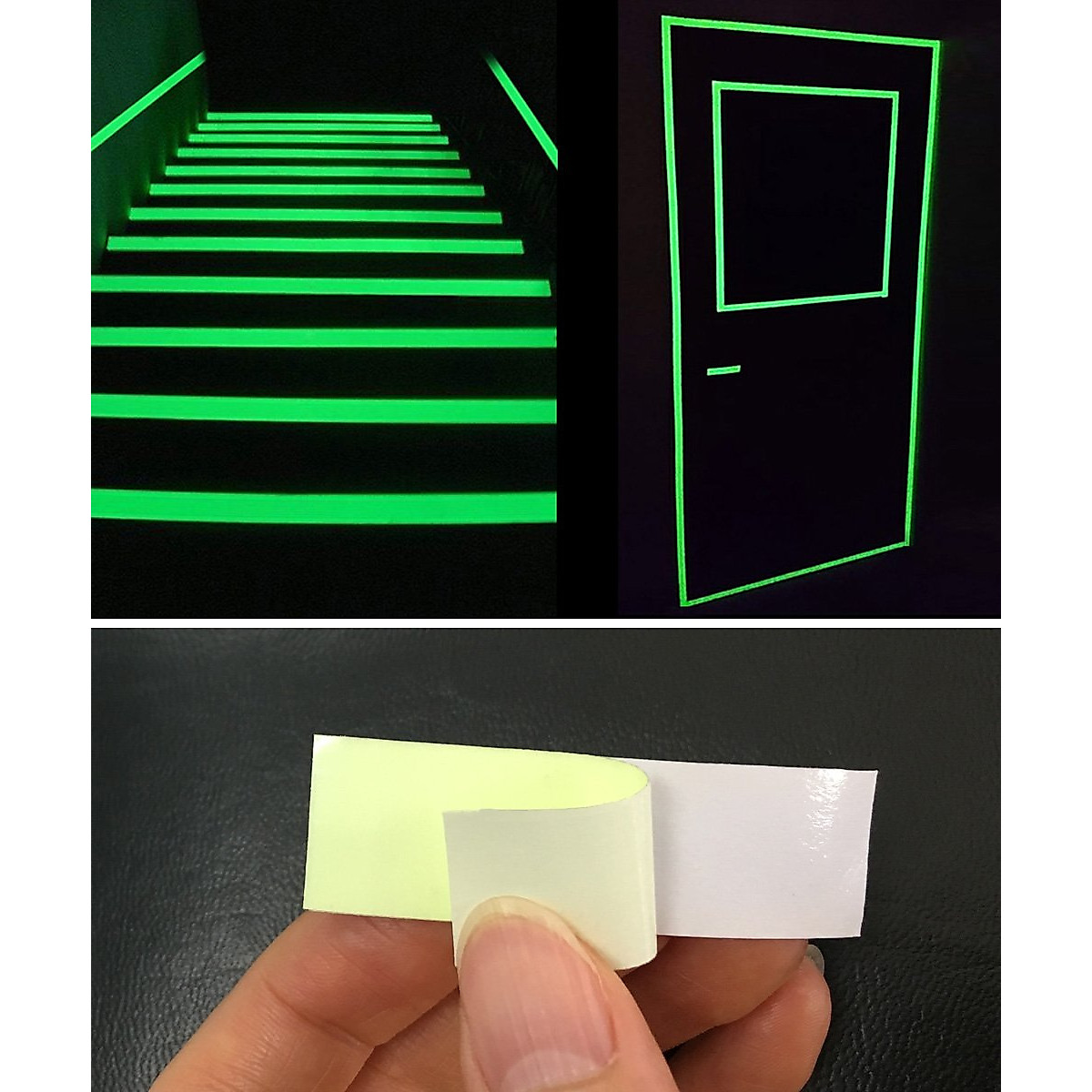 DUOFIRE Glow in The Dark Tape, Luminous Tape Sticker,9.84' Length x 0.47" Width (1.2cmx300cm) High Luminance Glow Removable Waterproof Photoluminescent Glow in The Dark Safety Tape
