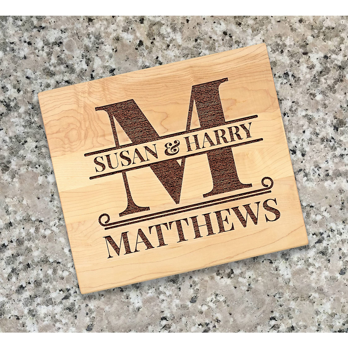 Personalized Cutting Board Wedding Gift for Couple Custom Rectangular Cutting Board Hubby Wifey Gift