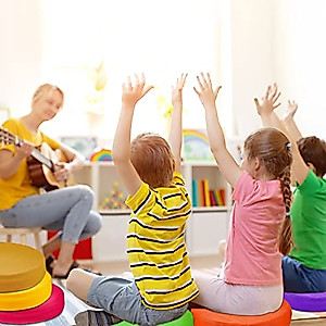 Marsui 12 Pcs 2'' Extra Thick Round Floor Cushions Classroom Flexible Seating for Kids 14 Inch Colored Circle Floor Seat Pillows Bulk for Elementary Daycare Preschool Kindergarten Nursery Supplies