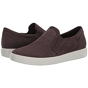 ECCO Women's Soft Classic Slip On Sneaker, Shale Nubuck, 8-8.5