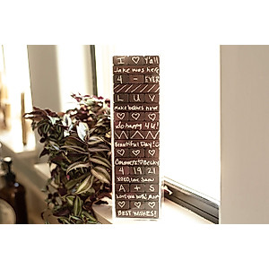 Brefkiss Co Alternative Wedding Guestbook, Dark Wood Guest Book with Acrylic Box, Unique Signs for Birthday, Weddings, Bridal Shower, and Baby Shower, Rustic Brown Signature Wooden Blocks