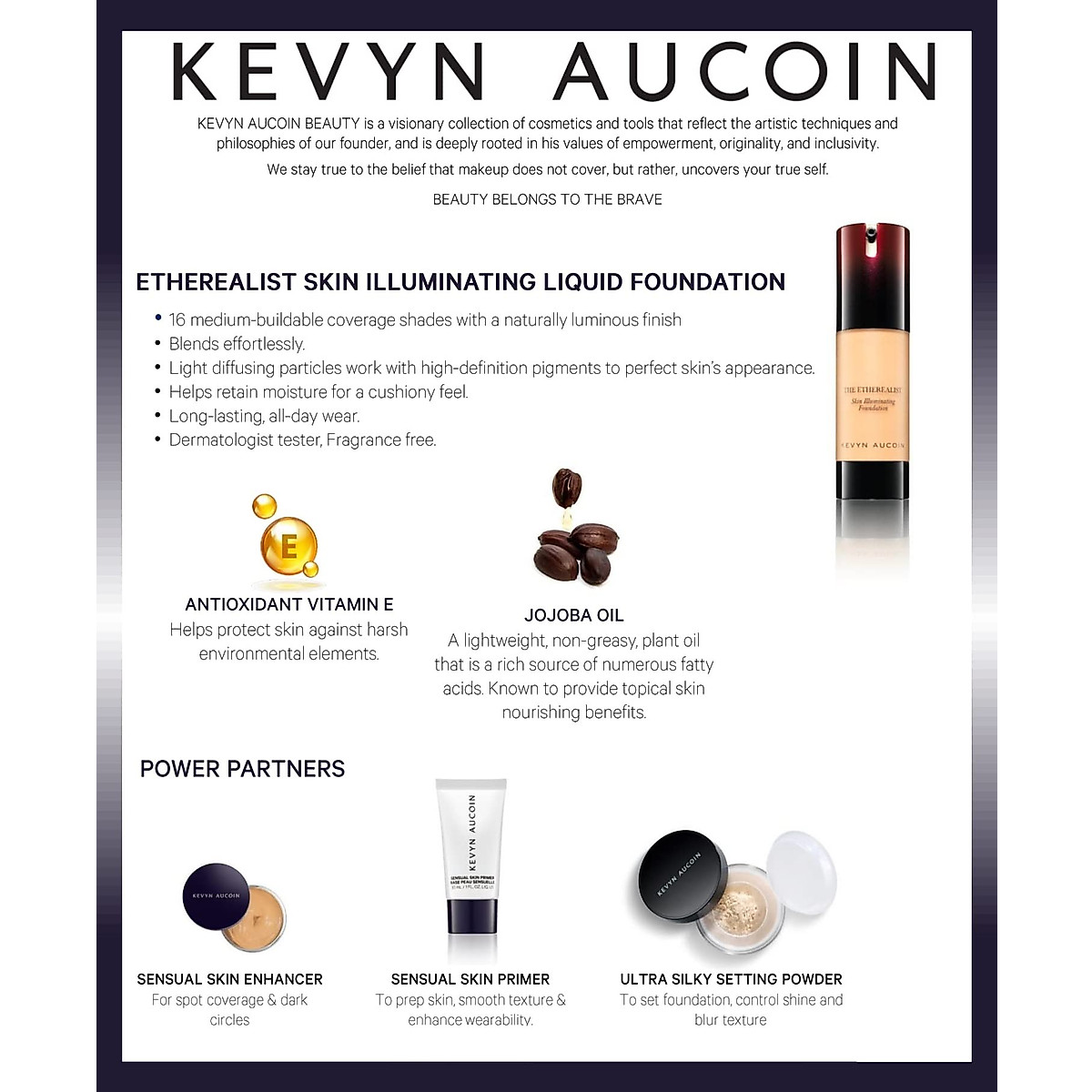 Kevyn Aucoin The Etherealist Skin Illuminating Foundation, EF 06 (Medium) shade: Comfortable, shine-free, smooth, moisturize. Medium to full coverage. Makeup artist go to. Even, bright & natural look.