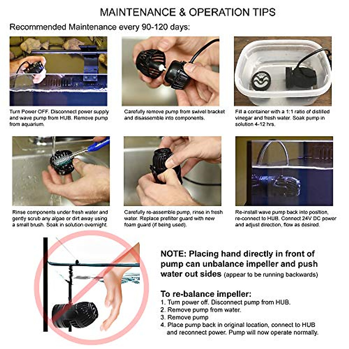 CURRENT Dual eFlux Aquarium Wave Pumps, 1,050gph - Includes 2 Wave Maker Water Circulation Pumps for Freshwater and Saltwater Fish Tanks - Multiple Adjustable Flow Modes - Wireless Remote Control