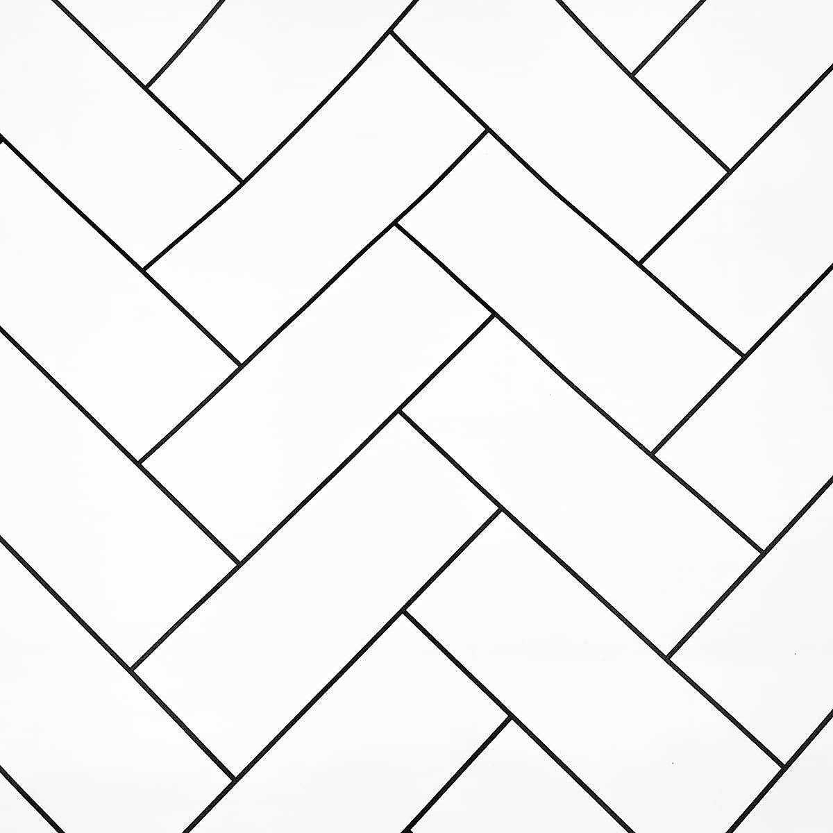 Yifasy Shelf Liner White Grid Black Lines Self-Adhesive Drawer Paper Industrial Style Wall Decor Furniture Sticker 118x17.7 Inch