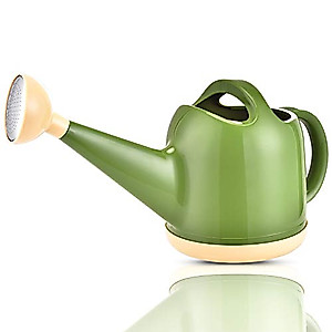NOBONDO Watering Can 1 Gallon with Sprinkler Head, Plant Watering Can Long Stem Spout for House Indoor Plant Outdoor Flower Decorative Modern Garden Pot (4L, Green)