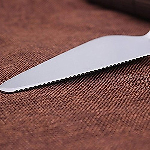 sansheng 5 Pack Stainless Steel Cake Server, Stainless Steel Pie Machine Cake Rack Handle Scraper Slot Pizza Machine Cutting Knife Professional Shovel Server