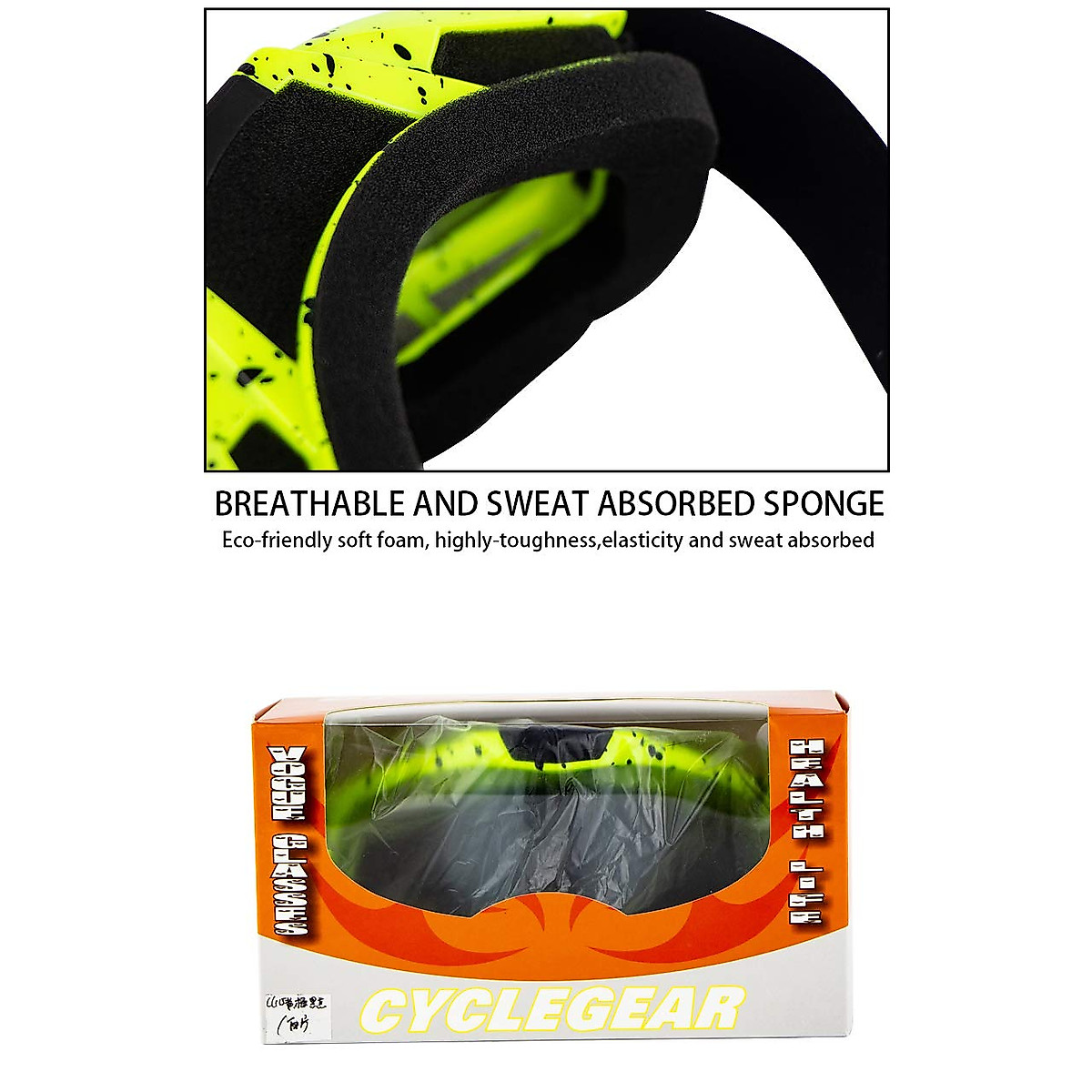 DPLUS Motorcycle Goggles , Dirt Bike ATV Goggles Anti-UV Adjustable Riding Offroad Protective Combat Tactical Military Goggles for Men Women Kids Youth Adult (Yellow Gold)