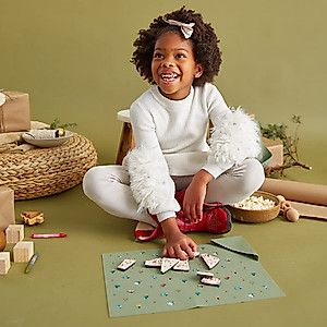 Austin Baby Co Silicone Placemat – Stain Resistant Portable Place Mats – Food Grade Silicone, Dishwasher Safe and Folds into Pocket for Easy Storage On The Go (Camper Sage Green)