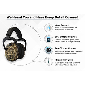 Pro Ears - Stalker Gold - Electronic Hearing Protection and Amplification Earmuffs - NRR 25 - Max 5 Camo