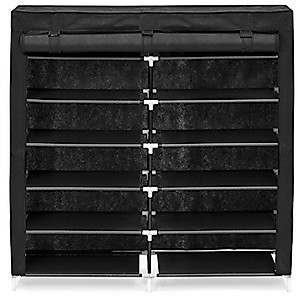 Best Choice Products 6-Tier 36-Shoe Portable Home Shoe Storage Closet Rack w/ Fabric Cover, Black