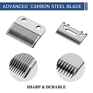 FX801R Replacement Blades for BaBylissPRO Clippers, Replacement Clipper Blades Compatible with BaBylissPRO Barberology FX870/FXF880/FX810/FX825/FX673N, Silver
