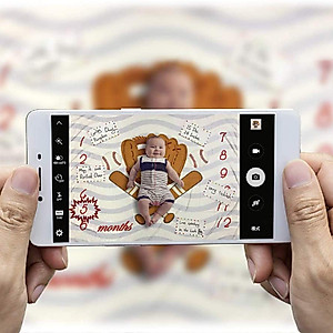 Homegician Baby Cotton Swaddle Blanket, Baseball Design, 40x50 Inch, Includes Props, Marker, and Birth Announcement Cards, Unisex