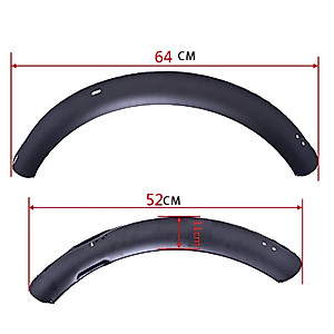 RNAGRET Bike Fender, Bicycle Fender 20inch Bicycle Mudguard E- Bike Electric 20x4. 0 tire Folding Bike Fender Iron Sturdy Durable Mud Guard Suit (Color : 1 Suit Fender)