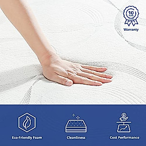 Olee Sleep Foam Mattress, Full, White/Beige