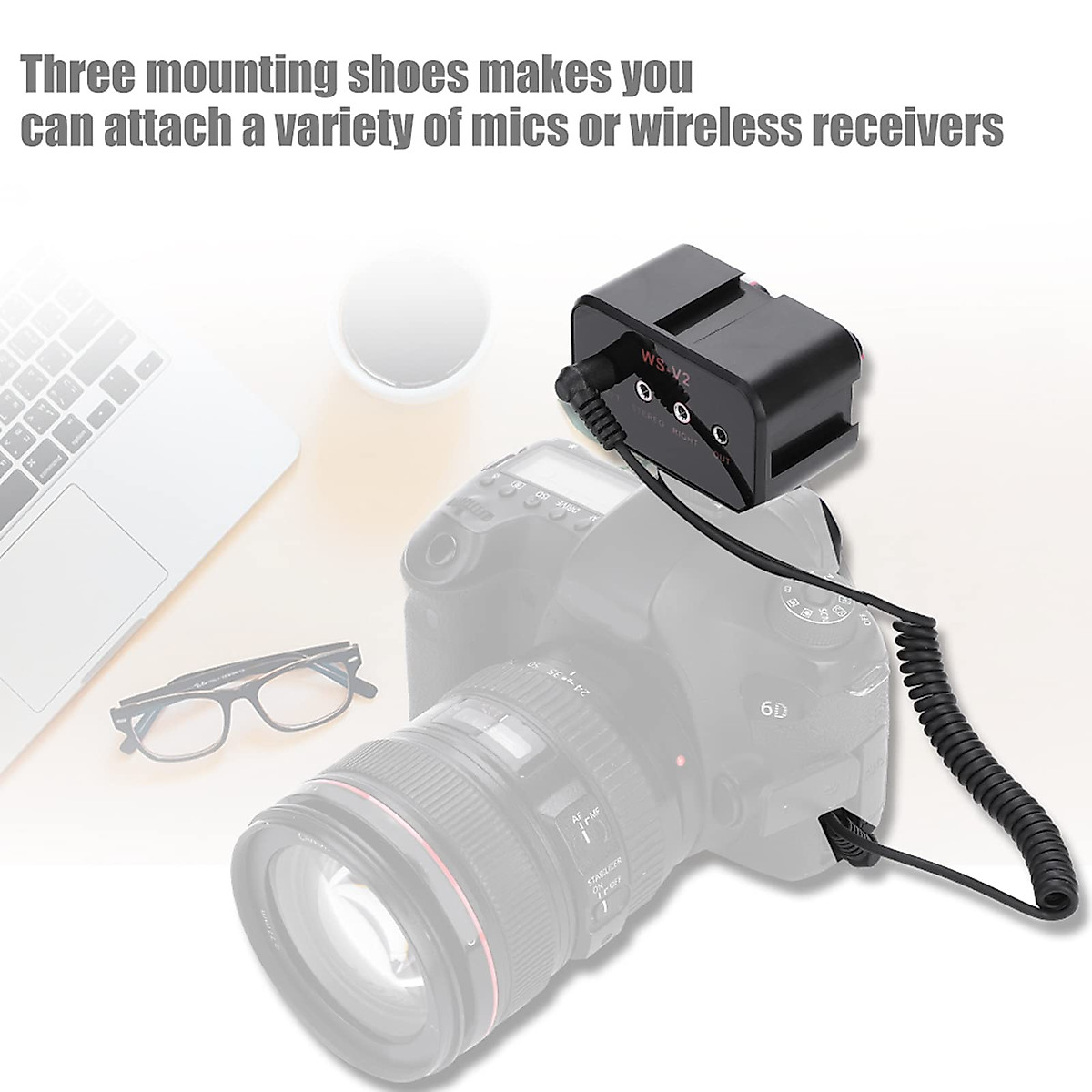 Camera Mixer Dslr Mixer o Camera Mixer o Camera Mixer WSV2 2 Channel Universal Microphone o Adapter Mixer with 3.5mm Inputs for DSLR Cameras