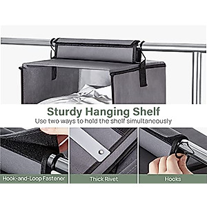 Kootek 7 Shelf Hanging Closet Organizer with Drawers, Hanging Closet Shelves Closet Storage 6 Clothing Drawer Side Pockets for Clothes, Bras, Socks, Underwear, Nursery Room, Wardrobe