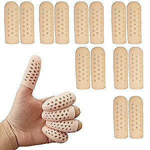 14 PCS Gel Finger Cot Medium Finger Caps Silicone Fingertips Protection - Finger Protectors Great for Trigger Finger, Finger Arthritis, Finger Cracking and Other Finger Pain Relief