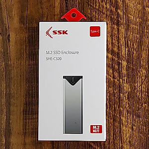 SSK Aluminum USB 3.2 Gen 1 to M.2 SATA NGFF SSD Enclosure Adapter, External SATA Based M.2 Solid State Drive Enclosure Reader (for M.2 SATA SSD only)
