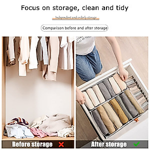 Washable Wardrobe Clothes Organizer Foldable Closet Organizer Portable Storage Baskets (2PCS Grey)
