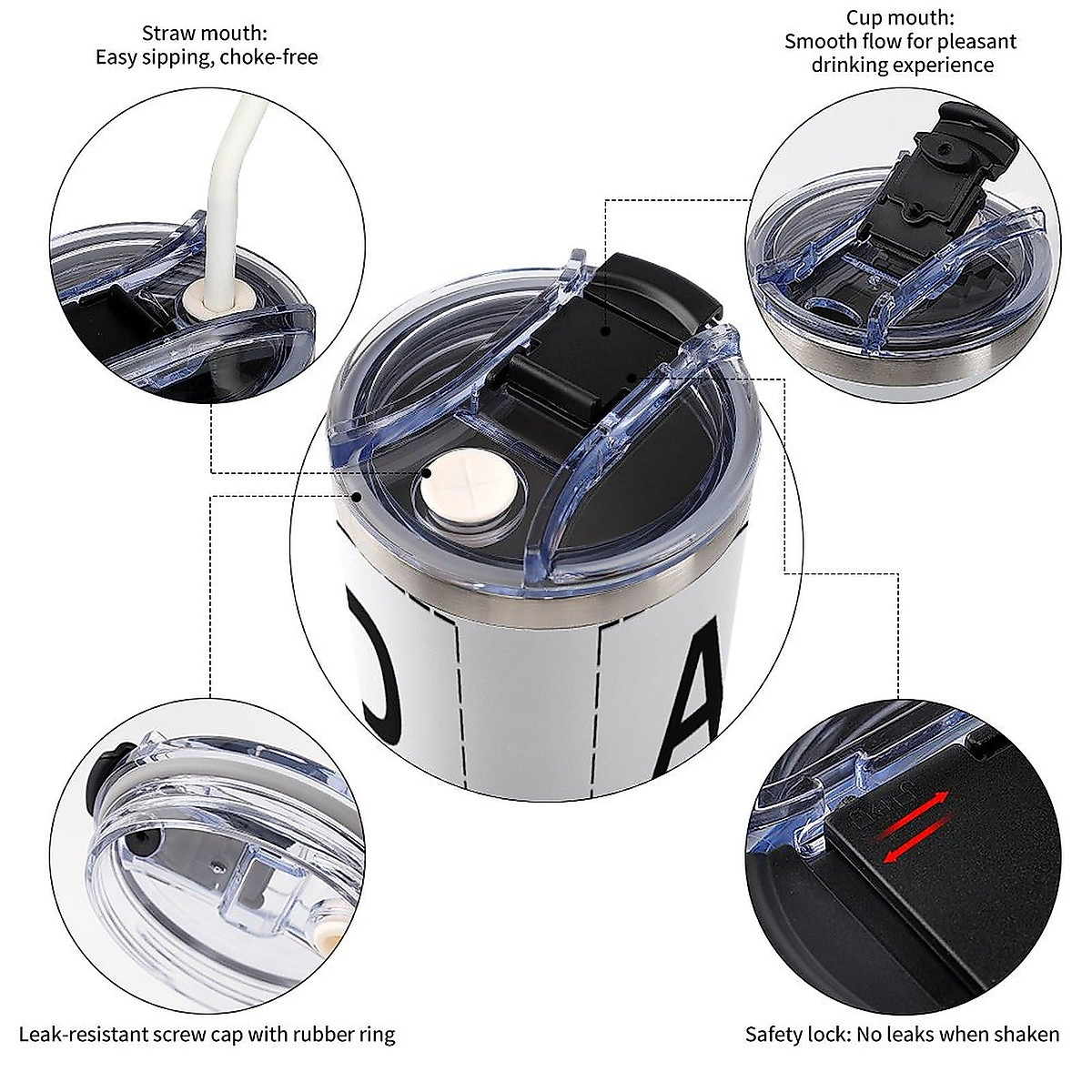 Personalized Tumbler with Handle|Custom Coffee Tumbler with Lid and Straw|Design Your Own Text/Photo Car Cup Holder|Stainless Steel Cup for Gym/Work/Travel Mug Gift for Women&Men(40oz)