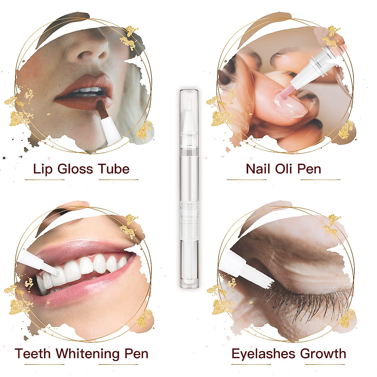 WEBBYBEAR 40 Pieces 3 ml Cuticle Oil Pen, Empty Nail Oil Pen, Transparent Twist Pens with Brush Tip, Cosmetic Lip Gloss Containers Eyelash Growth Liquid Tube, with 3 Stickers