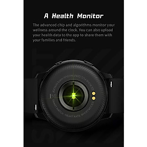 Smart Watch 2022 for Woman and Men, 1.28 ich Full Screen Touch, Activity Trackers Compatible iOS/Android, IP68 Waterproof, Black 1.28 inch VMX1 0