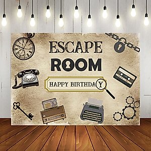 Lofaris Detective Theme Birthday Backdrop Escape Room Party Background Mystery Investigation Analysis Top Secret Birthday Party Supplies Decoration Photo Booth Studio 7x5ft