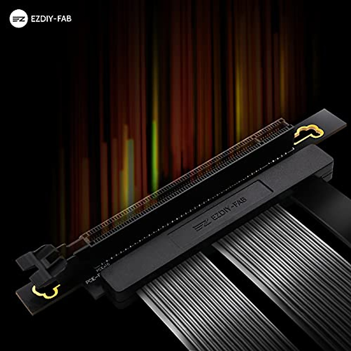 EZDIY-FAB [20cm] PCIE 4.0 16x Extreme High Speed Riser Cable PCI Express Port GPU Extension Card-Right Angle Connector