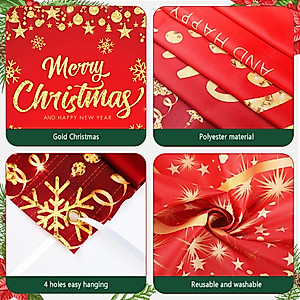 Christmas Door Cover Golden Christmas Tree Door Cover Banner Merry Christmas Glitter Snowflake Door Cover Photography Background for Winter Xmas New Year Holiday Party Decor