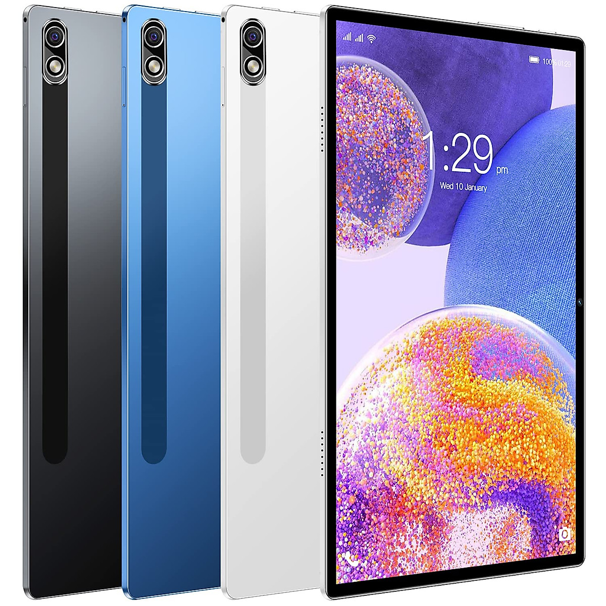 10.1 inch MA11 Tablet, 4+32G Full Screen Tablets with Dual SIM Card Slots, Android 8, 1280x800 HD, WiFi, Bluetooth, GPS, 2MP/5MP Camera (Black)